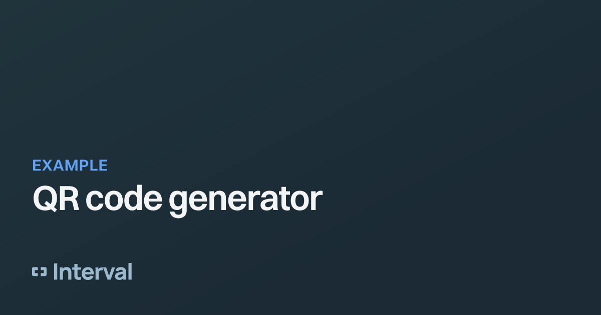 QR code generator | Interval QR code generator | Interval